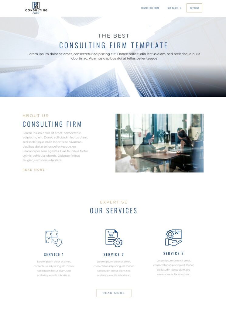 Consulting Website Template - Consulting Elementor Template